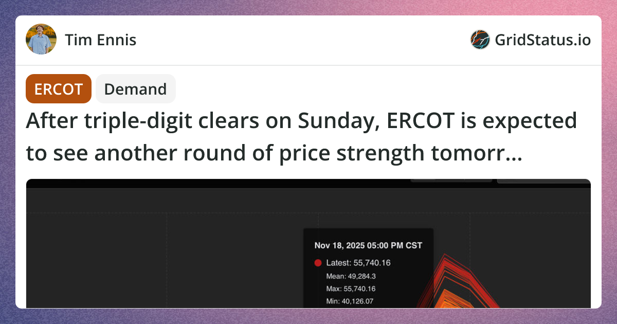 After triple-digit clears on Sunday, ERCOT is expected to see another ...