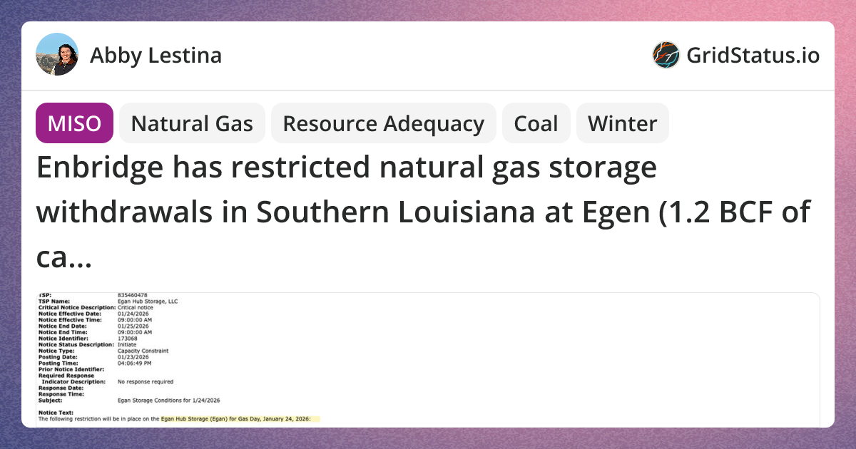 Enbridge has restricted natural gas storage withdrawals in Southern ...