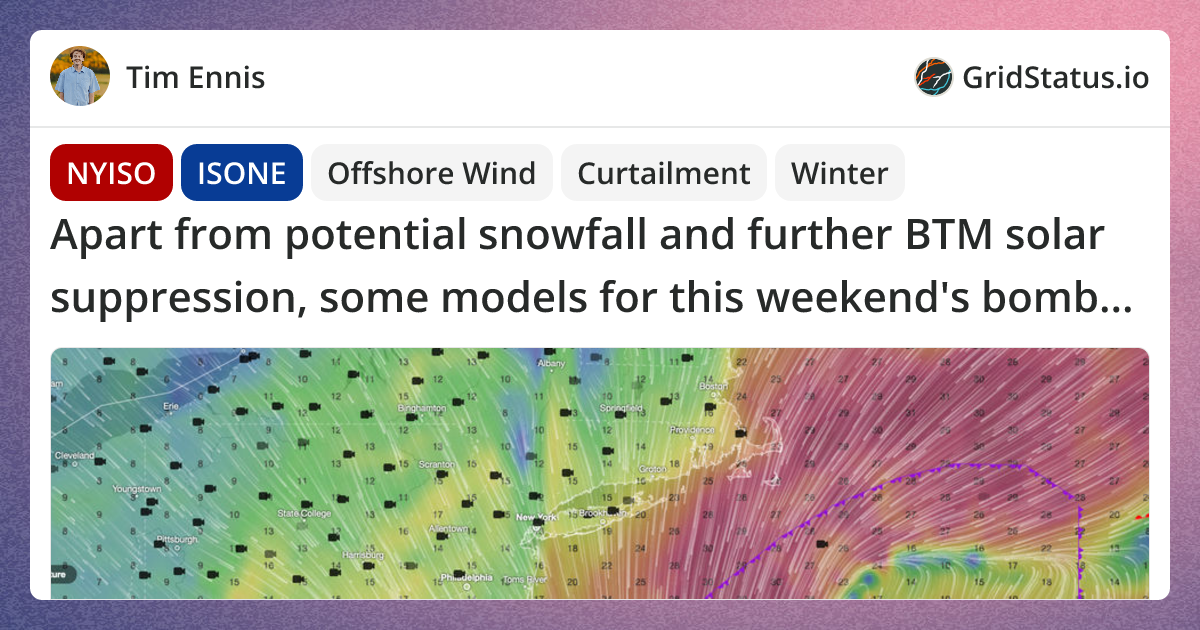 Apart from potential snowfall and further BTM solar suppression, some ...
