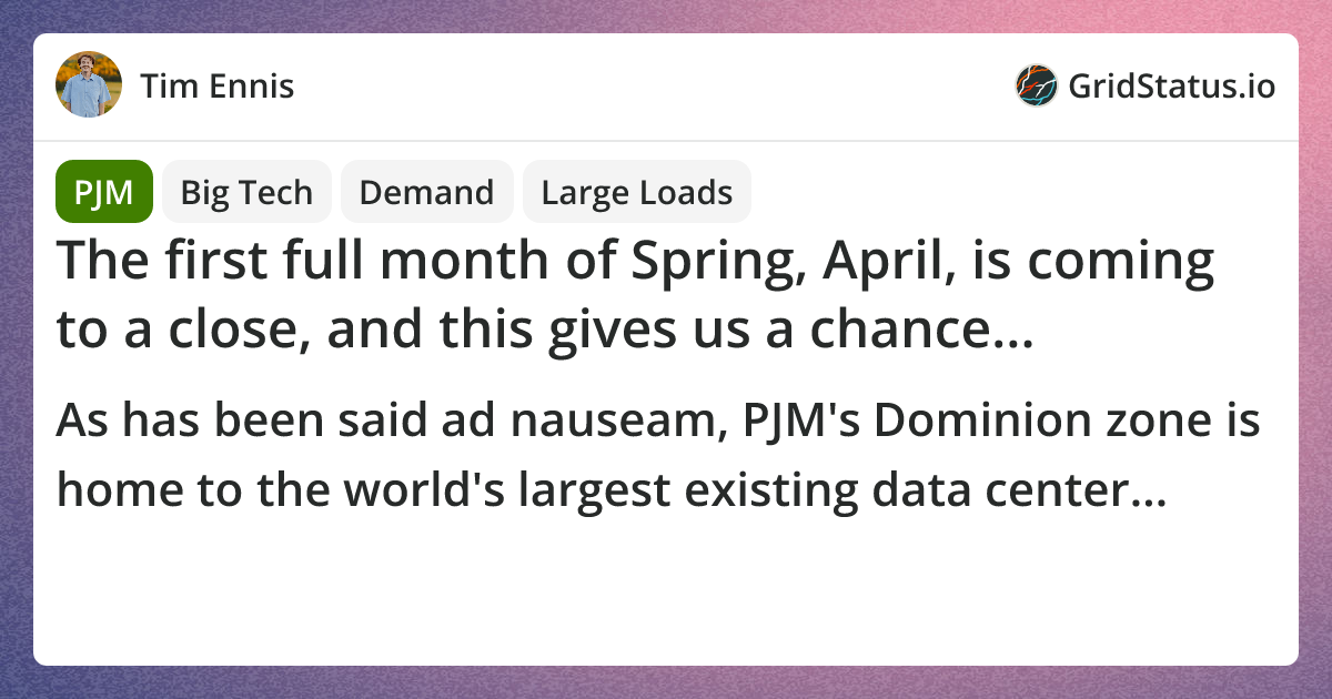 The first full month of Spring, April, is coming to a close, and this ...