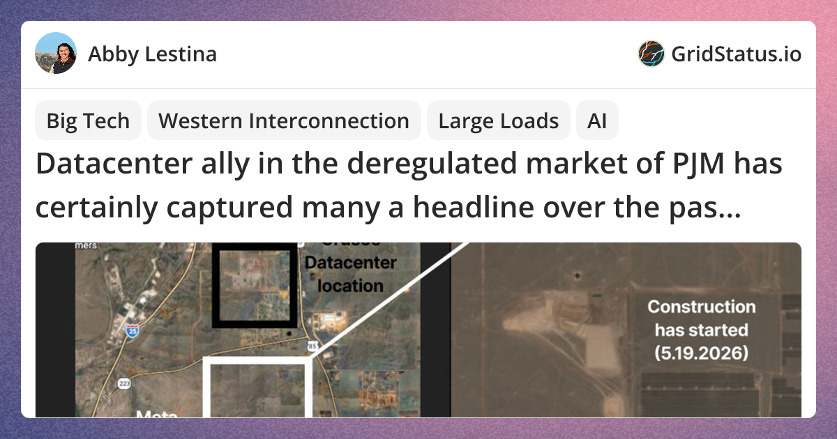 Datacenter ally in the deregulated market of PJM has certainly captured ...