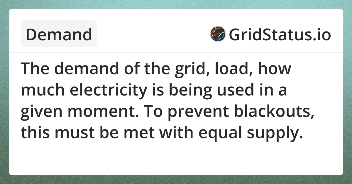 Insights - Demand | Grid Status