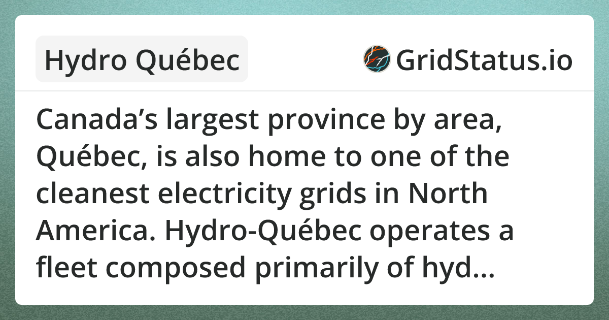 Insights - Hydro Québec | Grid Status